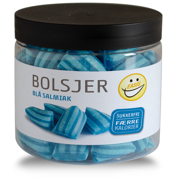 Blå Salmiak Bolsjer │ Stærk smag uden sukker!